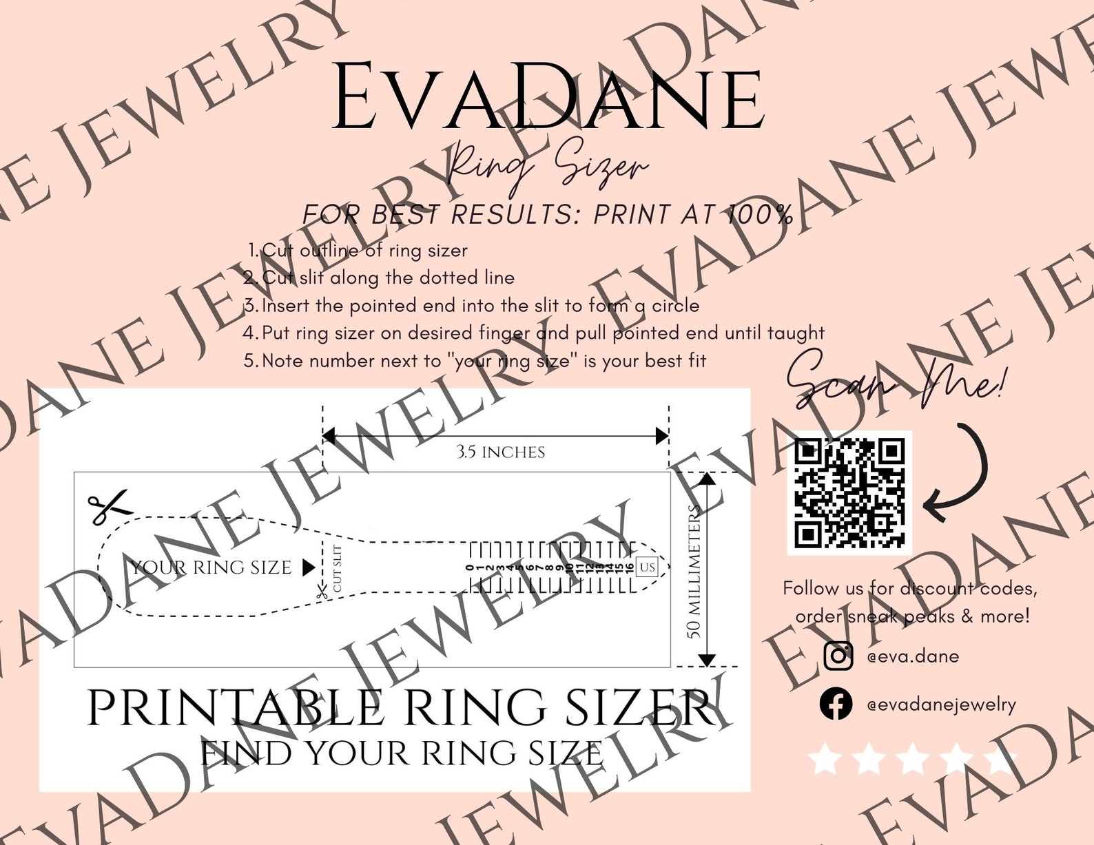 Printable Ring Sizer Adjustable Ring Sizer USA Ring Size Tool Reusable ...