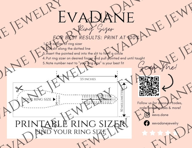 Printable Ring Sizer Adjustable Ring Sizer USA Ring Size Tool Reusable ...