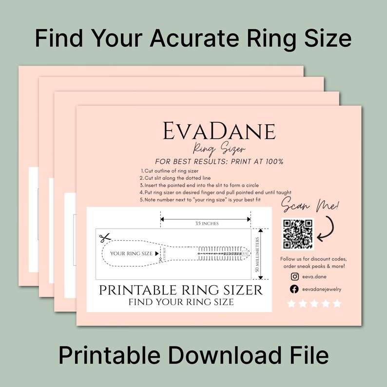 Printable Ring Sizer Adjustable Ring Sizer USA Ring Size Tool Reusable ...