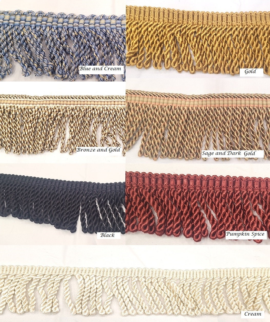 Bullion Fringe Trim 2.5inch Wide Fabric Trims Sold by the Yard - Etsy