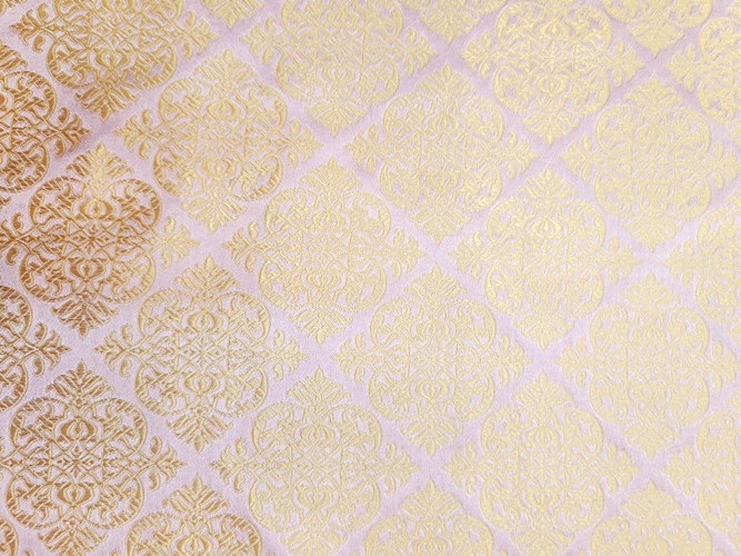 Jacquard Pink and Gold Rococo Design Fabric 30" Sold by the Yard - Etsy