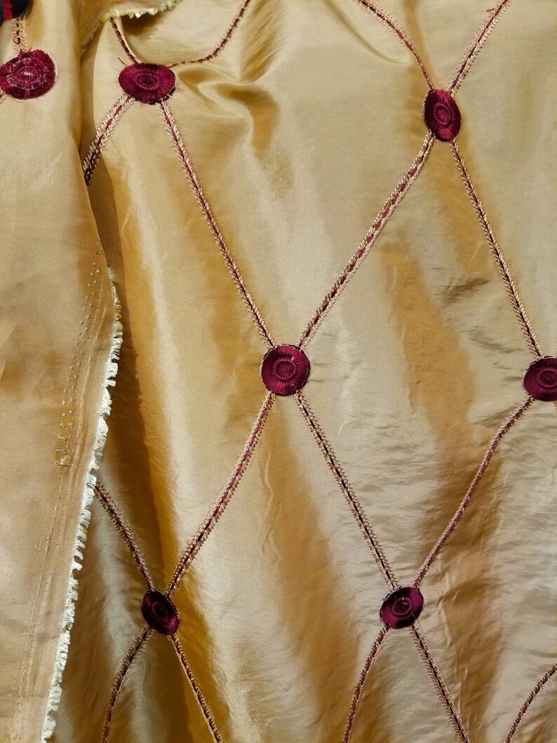 Remington Embroidered Taffeta Fabric With Diamond Pattern - Etsy