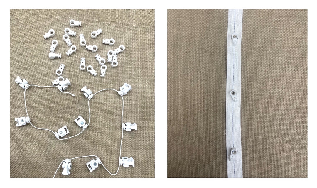 Snap Ripple Fold Tape With Carriers Included for Curtains by the Yard ...