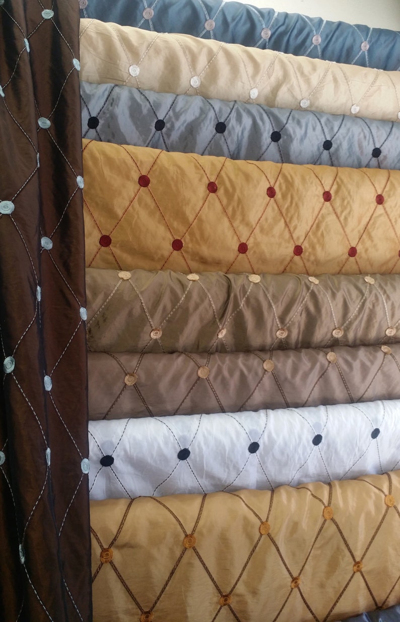 Remington Embroidered Taffeta Fabric With Diamond Pattern - Etsy