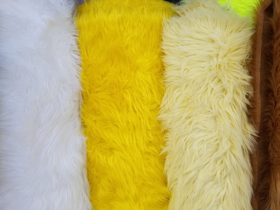 Luxury Long Pile Faux Shaggy Fur Fabric Sold By The Yard | Etsy