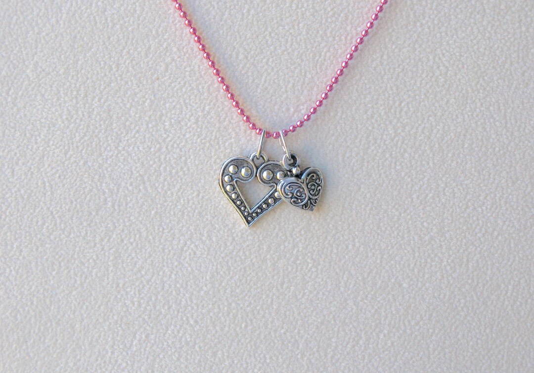 Heart Charm Necklace, Heart Charm, Heart Necklace, Silver Heart ...
