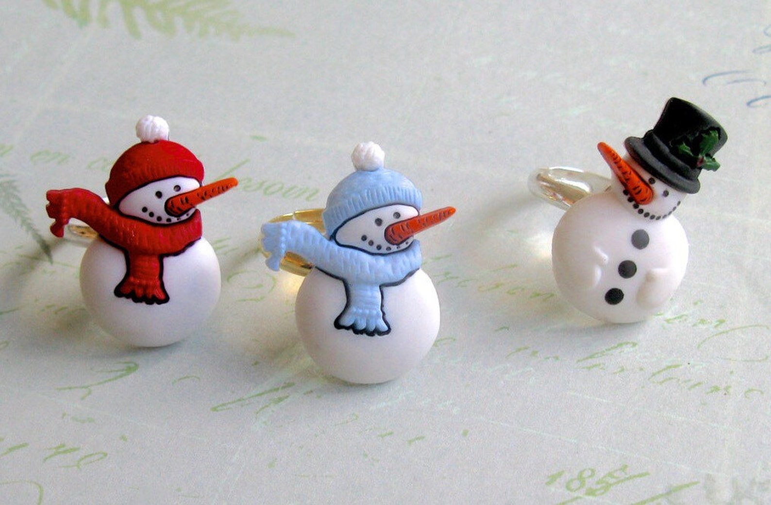 Snowman Ring Christmas Ring Snowman Jewelry Gift for Girls - Etsy