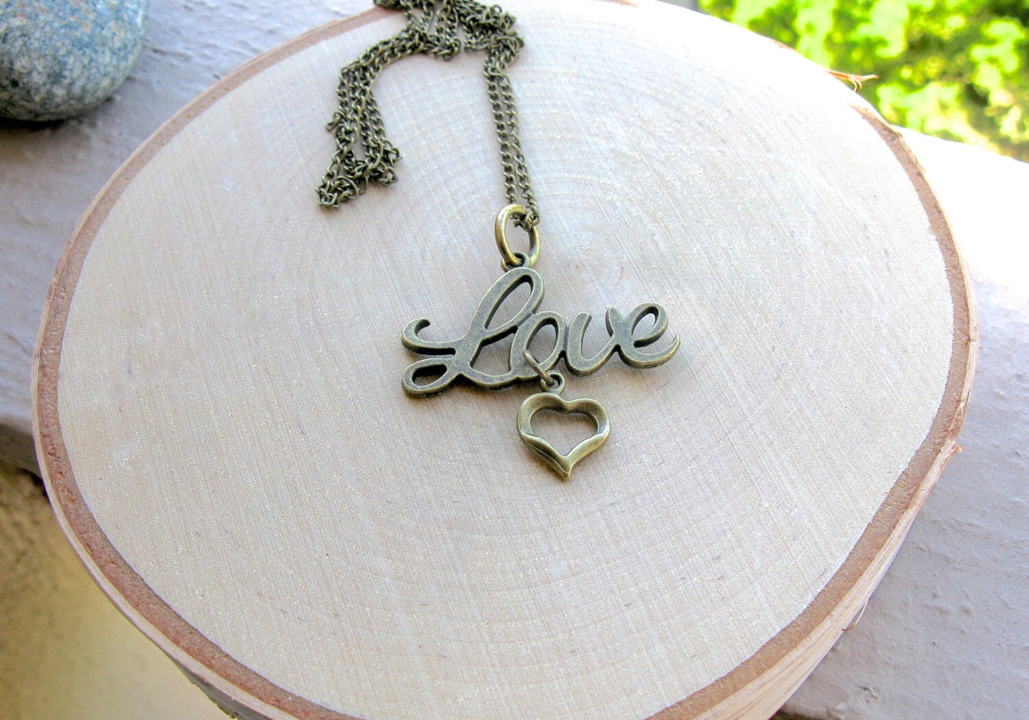 Love Necklace Heart Necklace Love Jewelry Heart Charm Love | Etsy