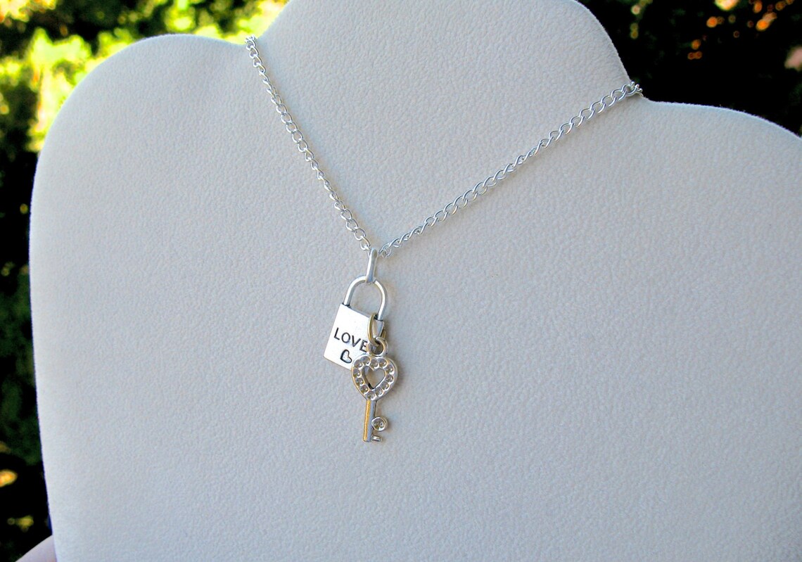 Lock and Key Lock and Key Necklace Key Necklace Lock Charm - Etsy