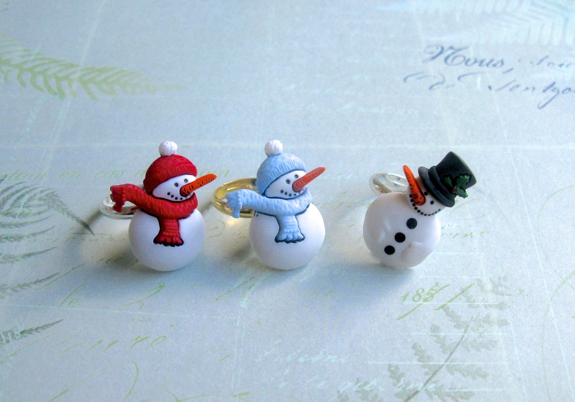 Snowman Ring Christmas Ring Snowman Jewelry Gift for Girls - Etsy