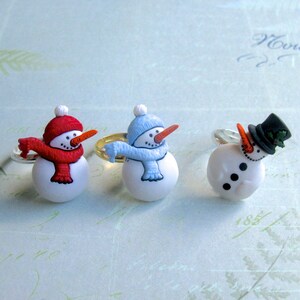 Snowman Ring, Christmas Ring, Snowman Jewelry, Gift for Girls, Stocking ...