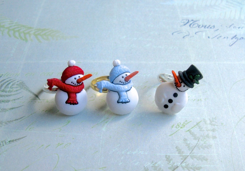 Snowman Ring Christmas Ring Snowman Jewelry Gift for Girls - Etsy