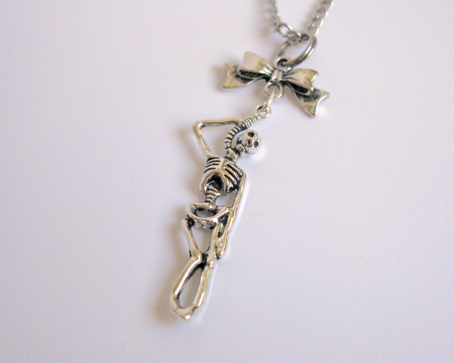 Skeleton Necklace Halloween Jewelry Hanging Skeleton Goth - Etsy