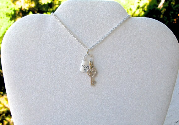 Lock and Key Lock and Key Necklace Key Necklace Lock Charm | Etsy