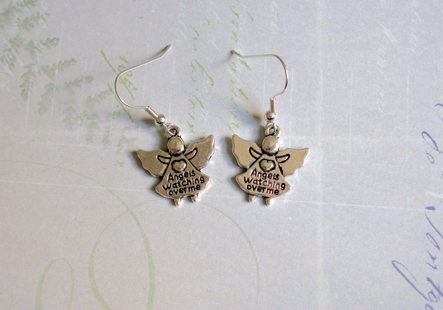 Angel Earrings Silver Angels Christmas Angel Guardian Angel - Etsy