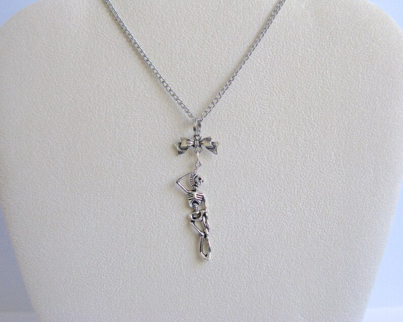 Skeleton Necklace Halloween Jewelry Hanging Skeleton Goth - Etsy