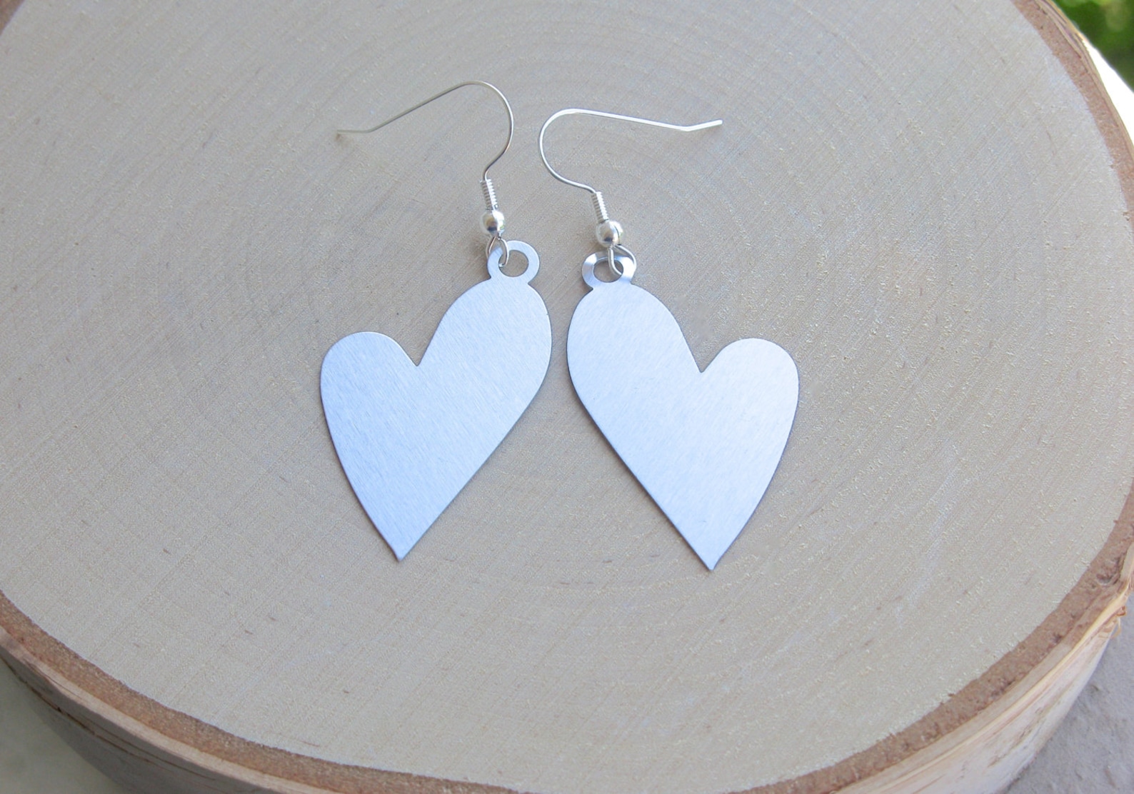 Heart Earrings Silver Heart Earrings Valentine's Day - Etsy