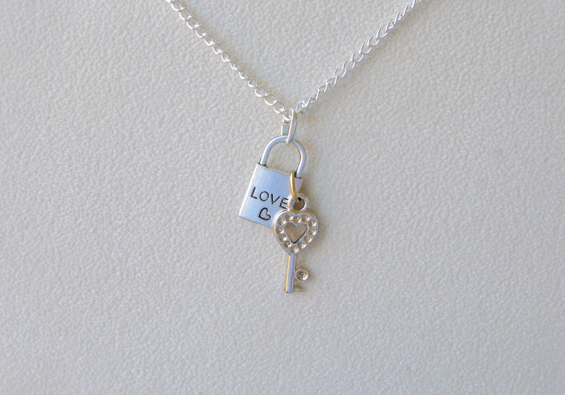 Lock and Key Lock and Key Necklace Key Necklace Lock Charm - Etsy