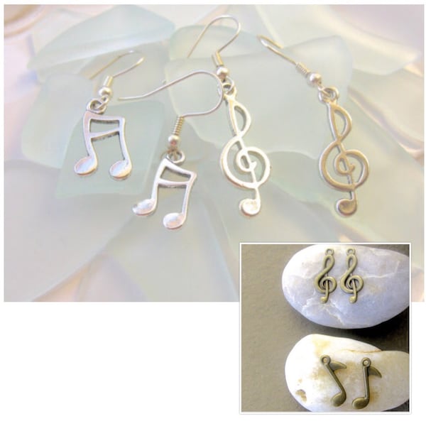 Music Note Earrings - Etsy