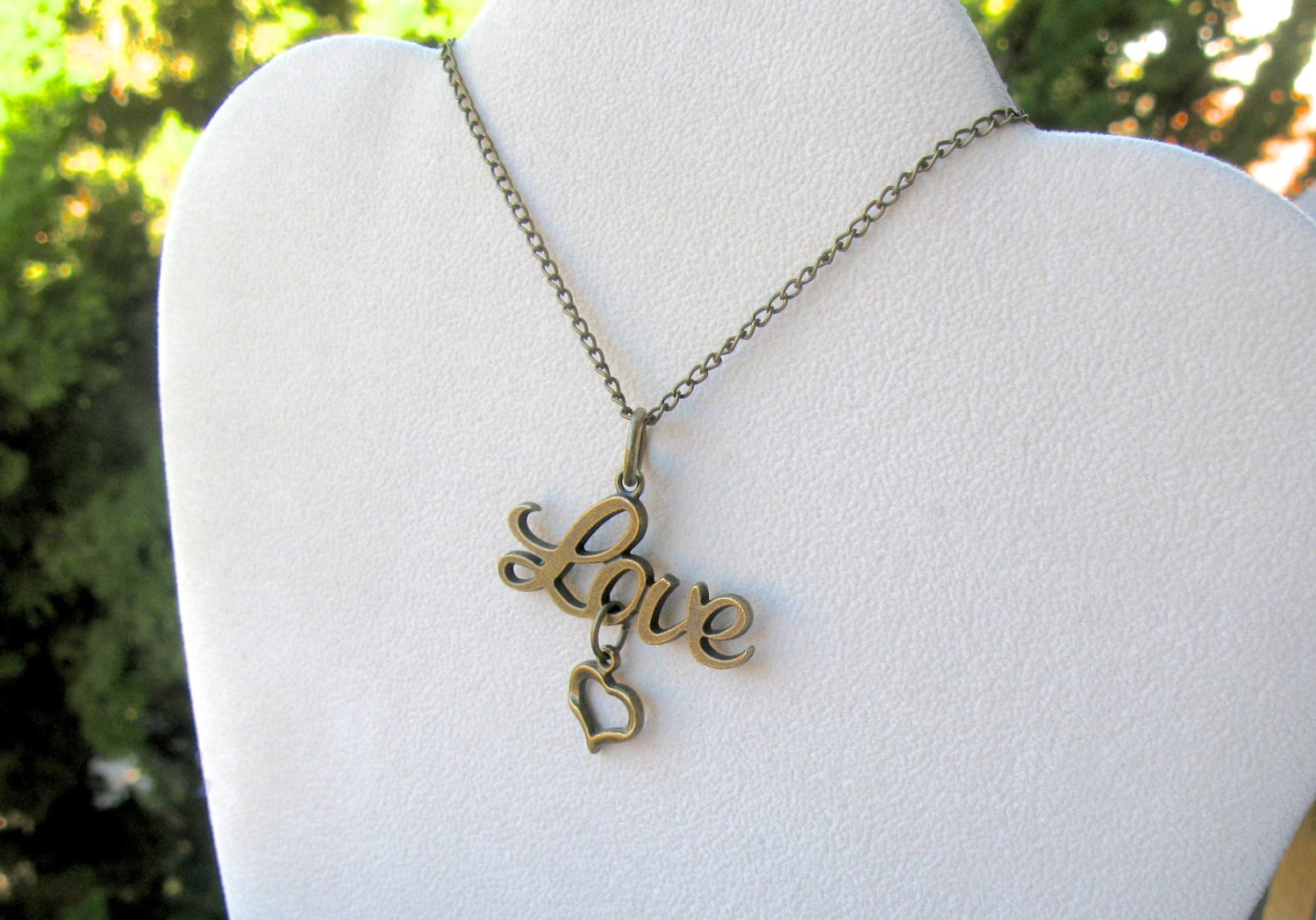 Love Necklace Heart Necklace Love Jewelry Heart Charm Love | Etsy