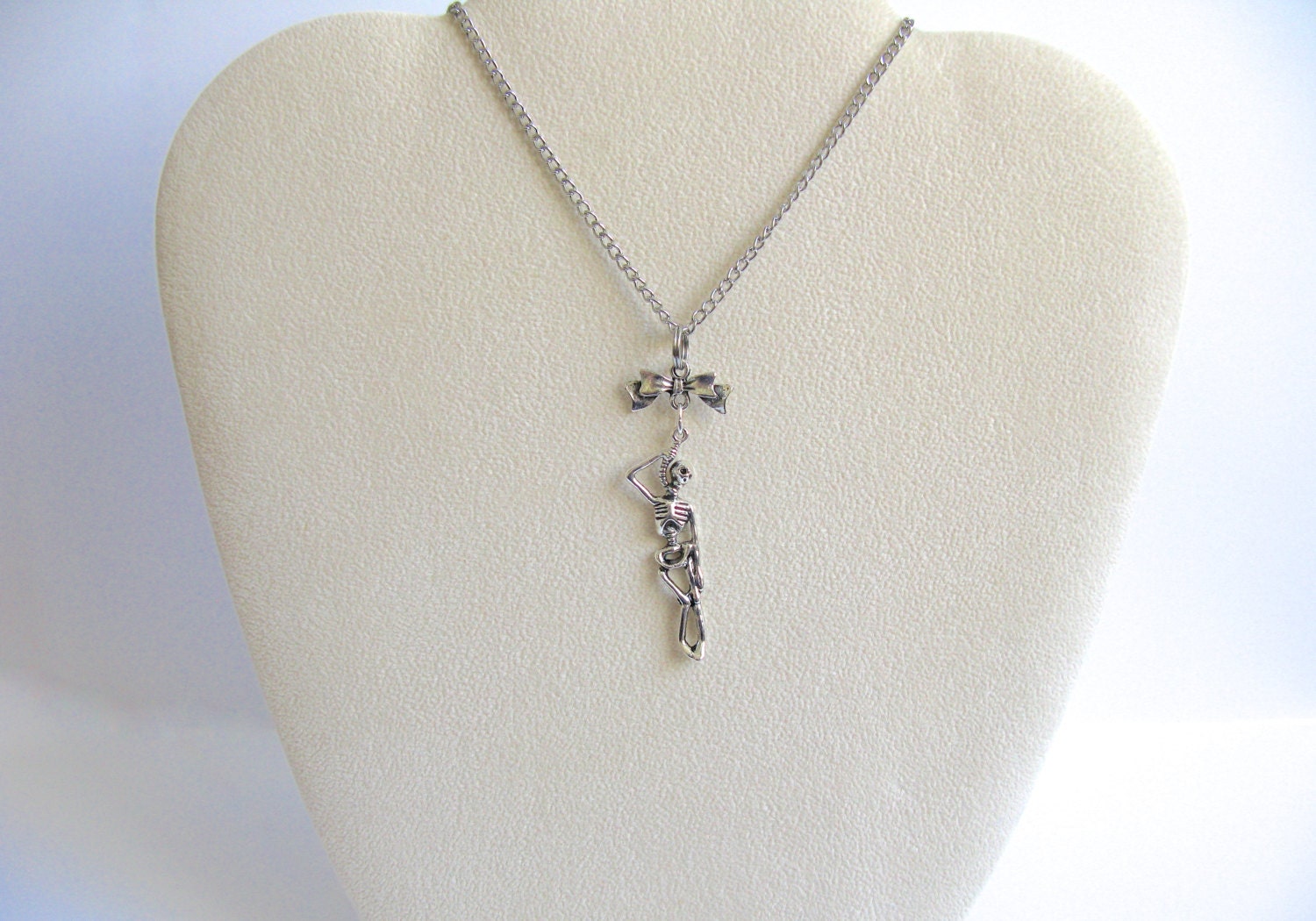 Skeleton Necklace Halloween Jewelry Hanging Skeleton Goth | Etsy