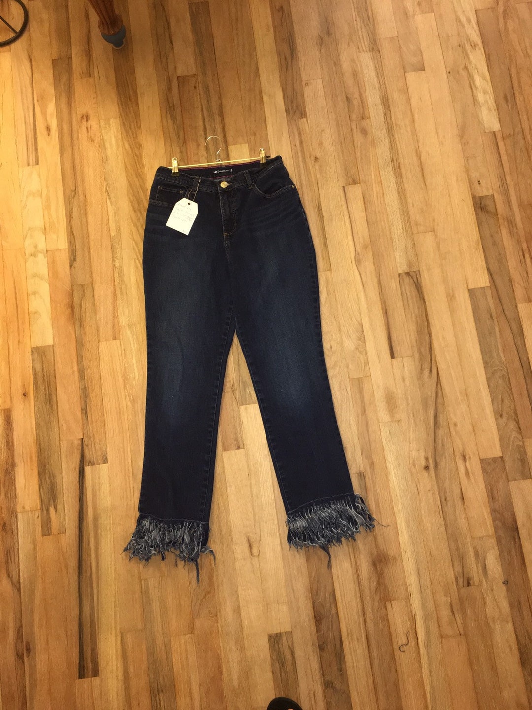 SIZE 5 FRINGE JEANS Fringed Mom Jeans Fringe Jeans Womens Denim Pants ...