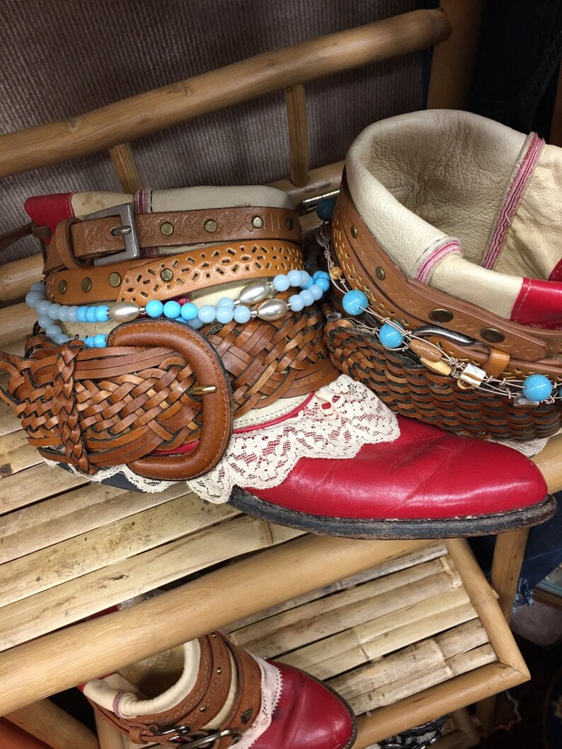 Upcycled Cowgirl Boots Red Boho Boots Size 8 Boho Boots - Etsy