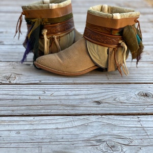 Size 6 Suede Upcycled Cowgirl Boots Boho Boots Ankle Boots Womens Boots Cowboy Boots - Etsy