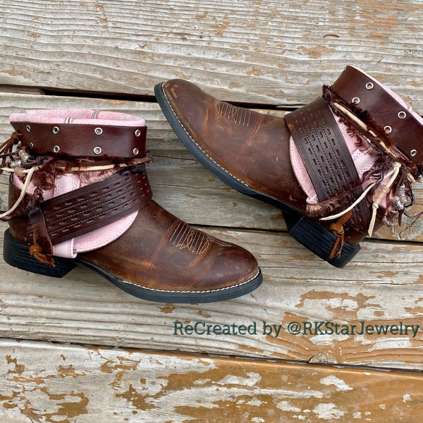 Size 6 Suede Upcycled Cowgirl Boots Boho Boots Ankle Boots Womens Boots Cowboy Boots - Etsy