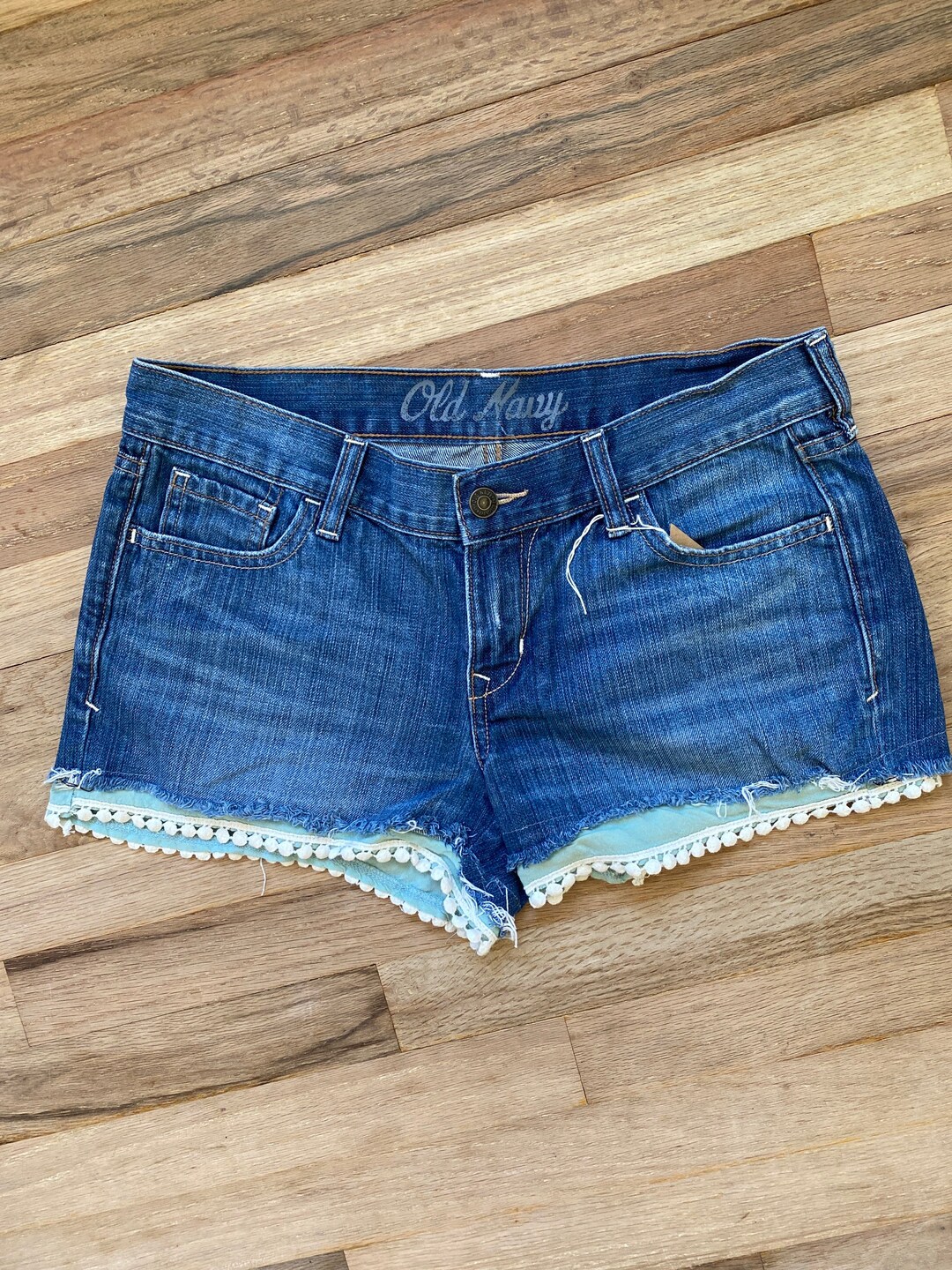 Size 6 Cutoff Jean Shorts With Trimmed Edges Upcycled Jean Shorts Mint ...