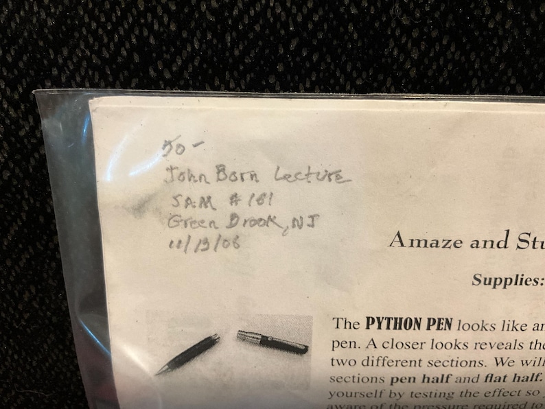 John Born Magic Lecture 2005 - Python Pen (NICE Bending) - Etsy