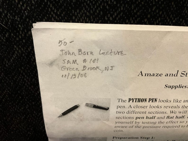 John Born Magic Lecture 2005 - Python Pen (NICE Bending) - Etsy