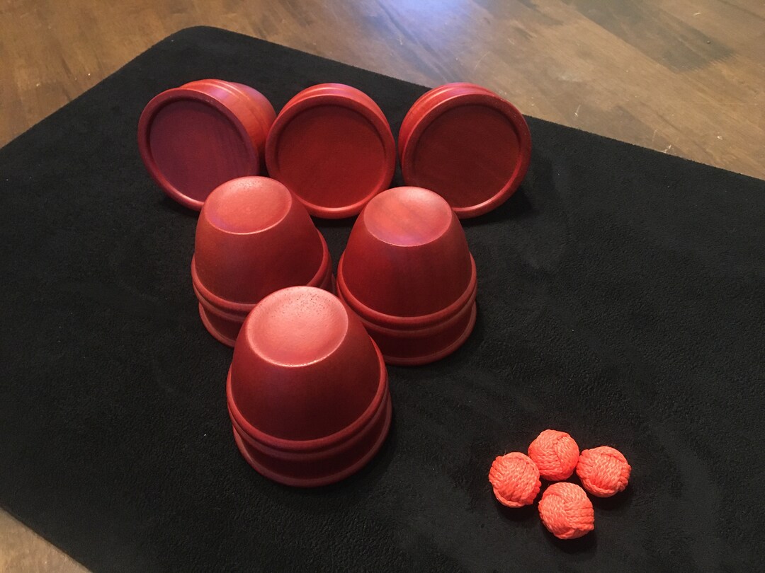 TCC Magic ~ Wooden Combo Cups and Balls - Etsy
