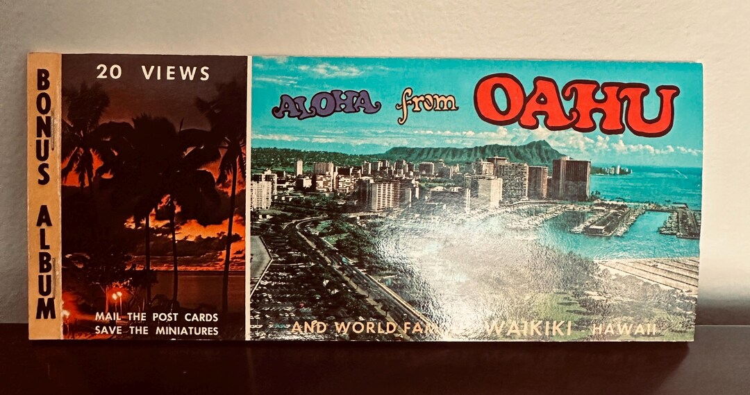Vintage Multiple Photo/postcard Booklet - 20 Postcards of Oahu and ...