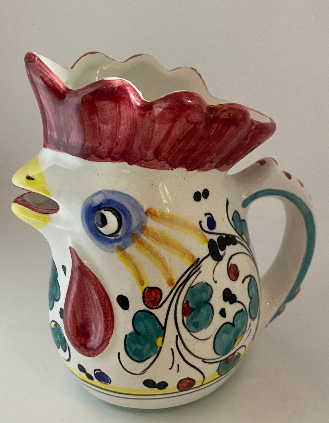 Small Cordon Bleu Pitcher White With Floral Pattern - Etsy