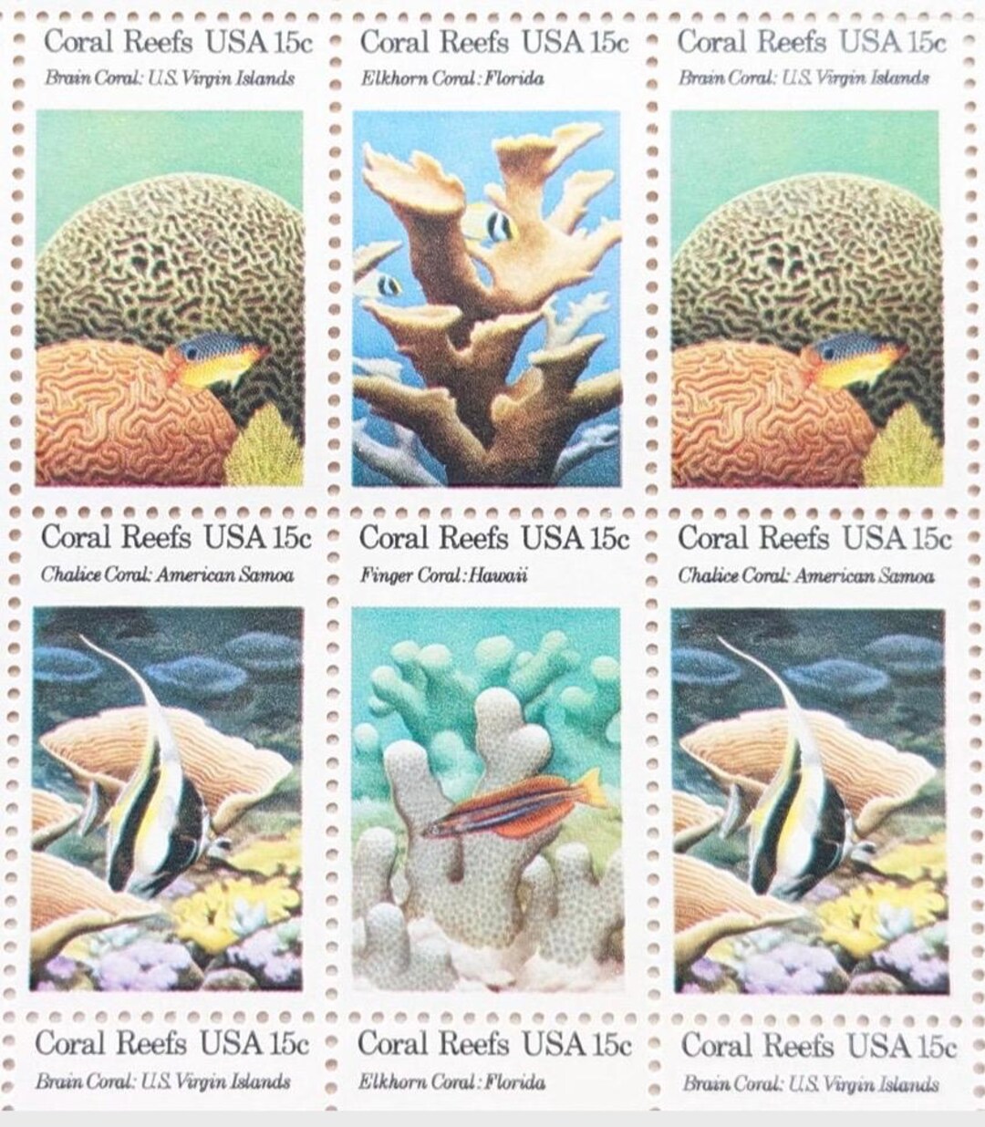 Vintage Coral Reef Stamps - Etsy
