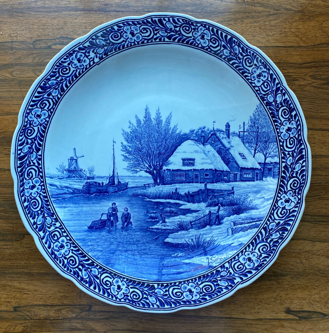 Royal Sphinx Large Delft Blue Platter - Made in Holland - Etsy