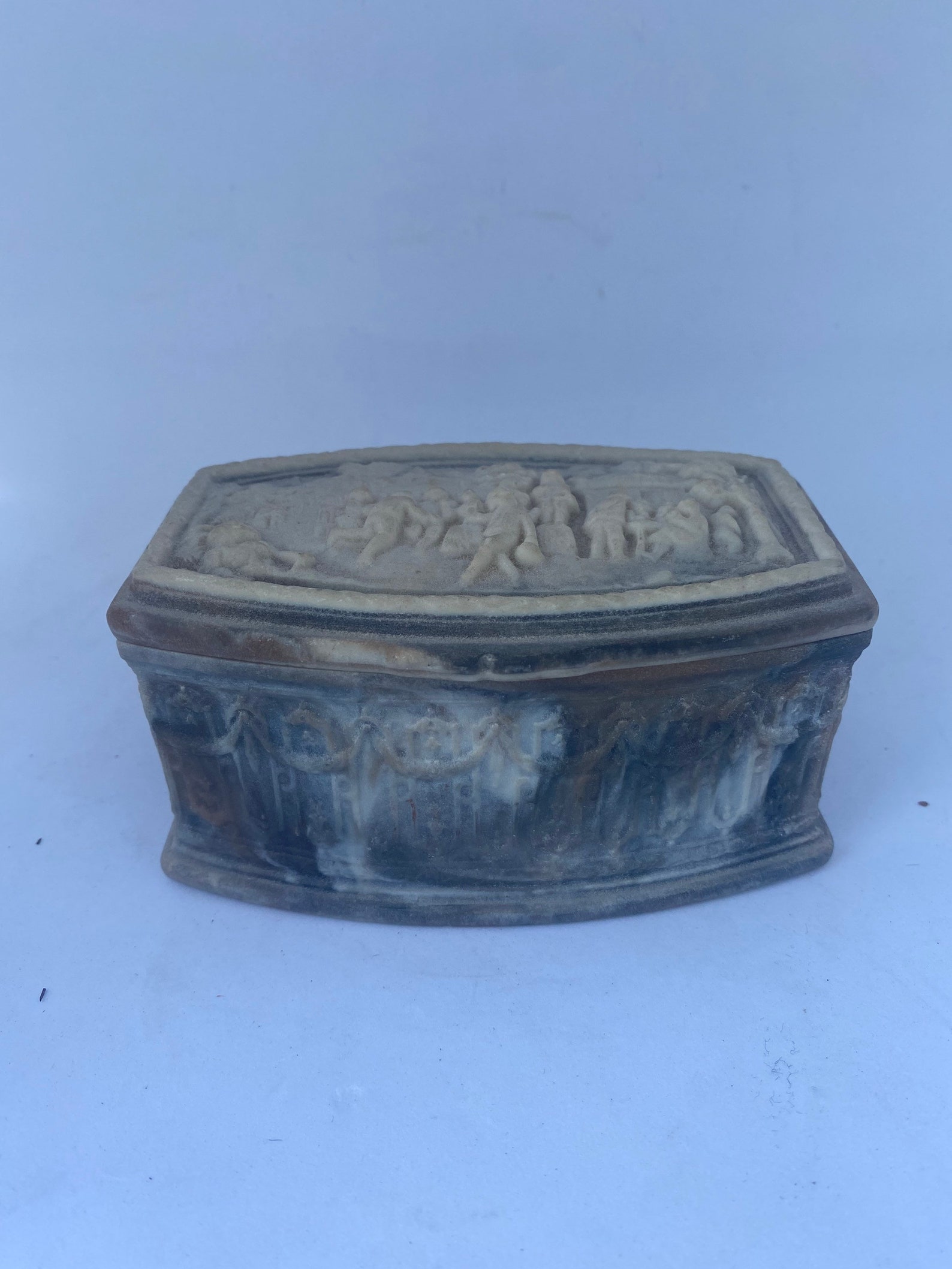 Beautiful Incolay Stone Trinket Box - Etsy