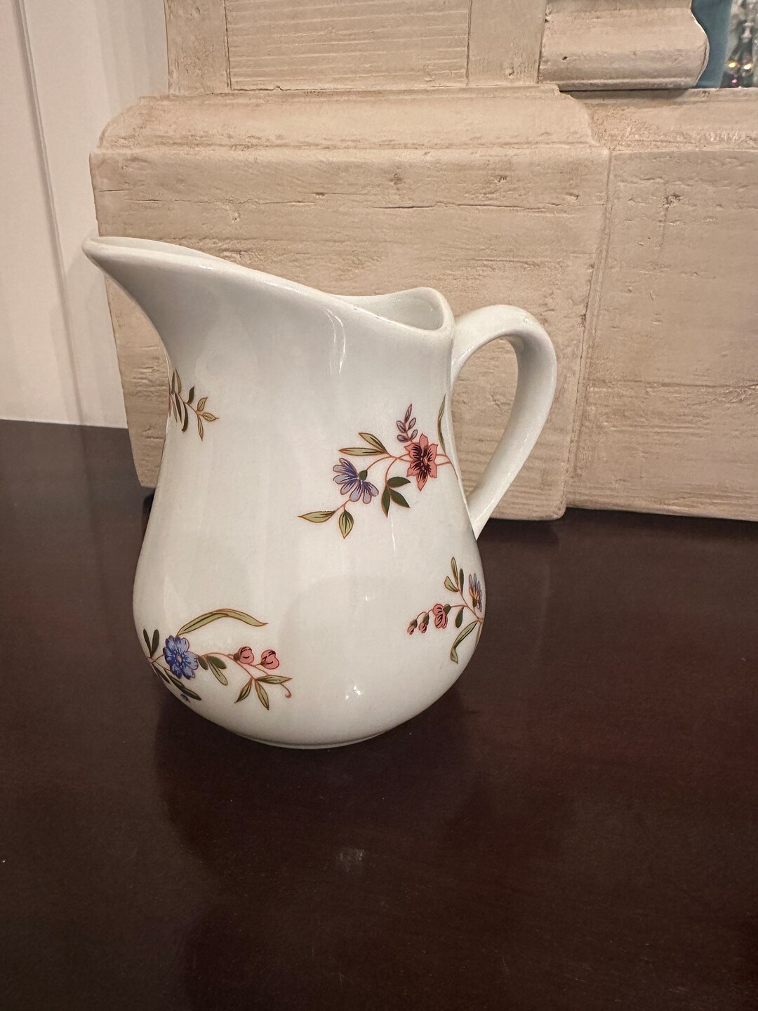 Small Cordon Bleu Pitcher White With Floral Pattern - Etsy