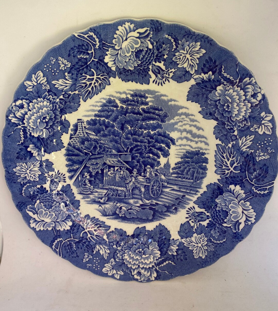 Wood Ware Enoch Woods Dinner Plate - Blue Pattern - Etsy