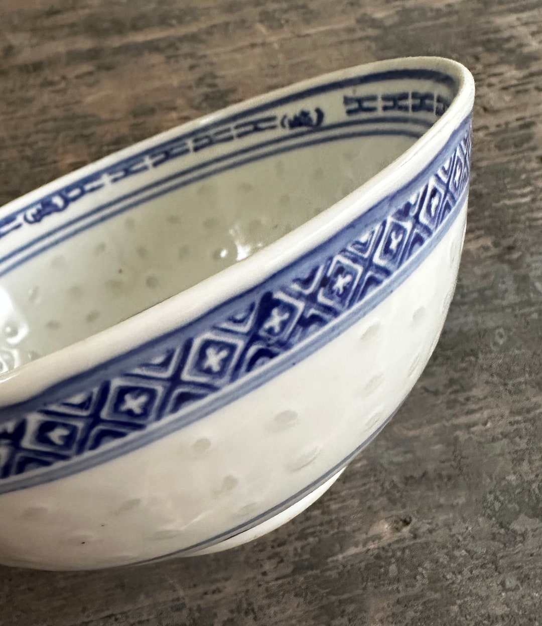 Blue and White Asian Inspired Serving Bowl W/ Feather Design - Etsy