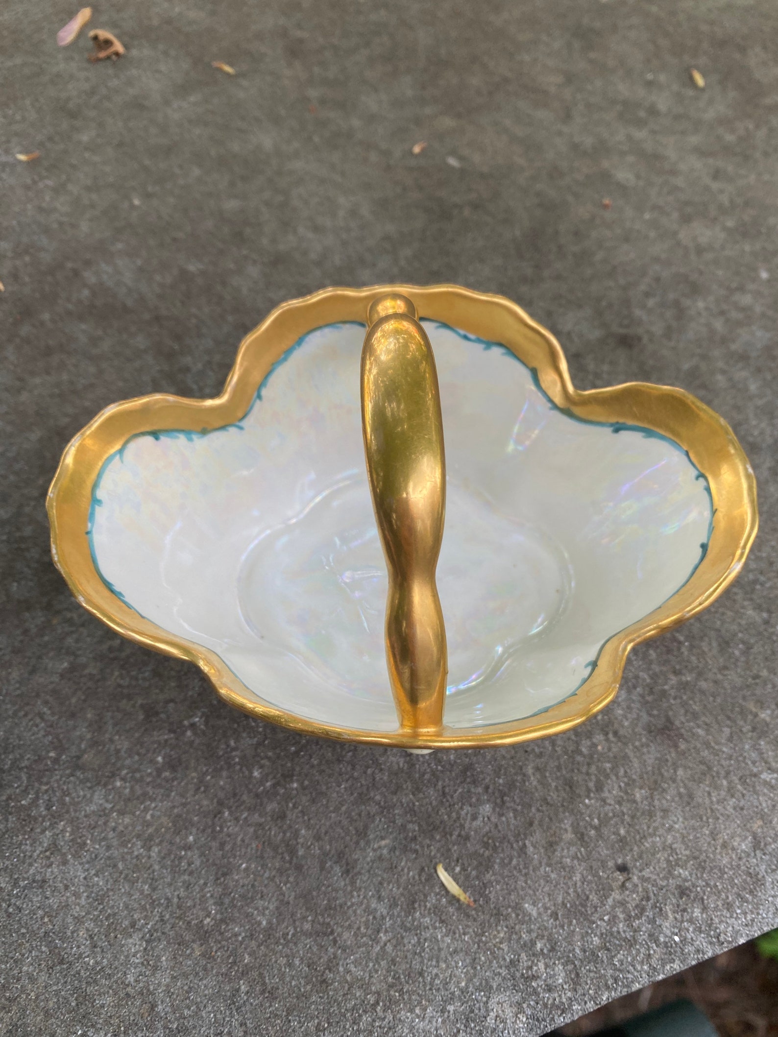 Small Porcelain Painted Basket With Gold Details Z. S. & - Etsy