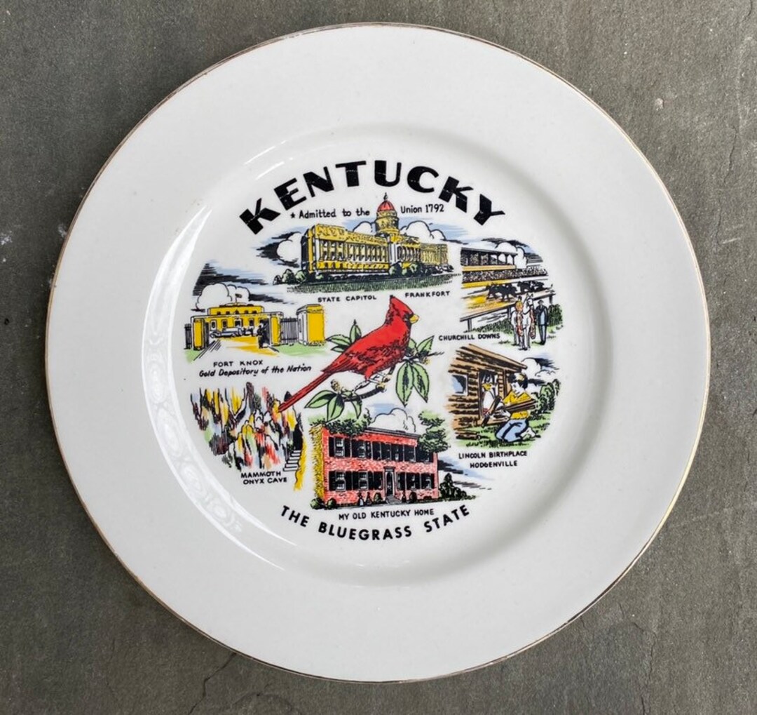 State of Kentucky - the Blue Grass State, Collectible Plate - Etsy