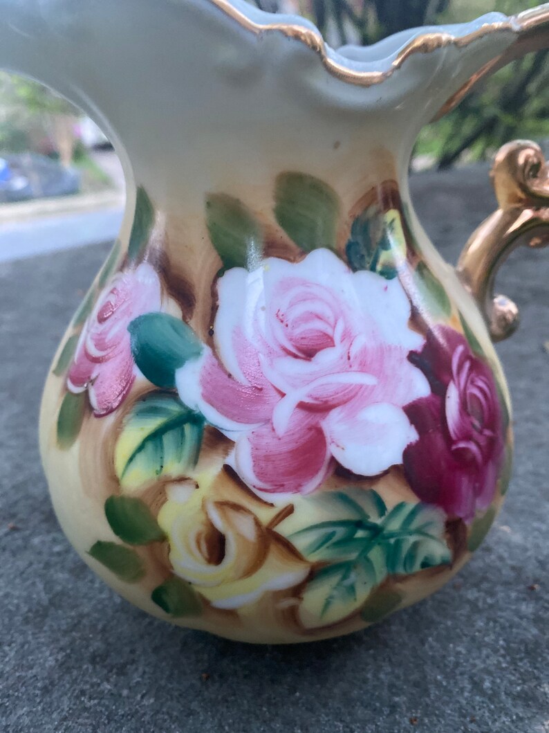 Inarco Pink Rose Pitcher and Bell - Etsy