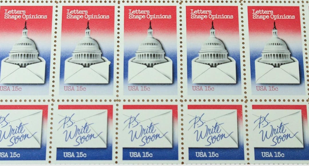 P.S. Write Soon Postage Stamps - 20 New Stamps - Etsy