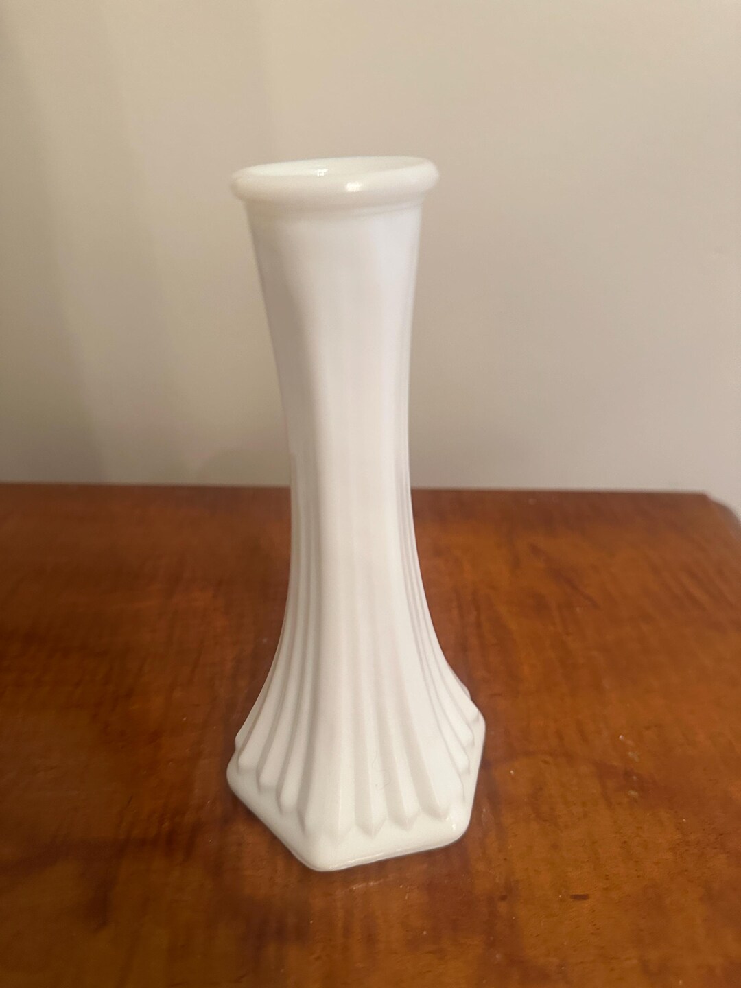Vintage Opaque Fluted Milk Glass Vase - Etsy