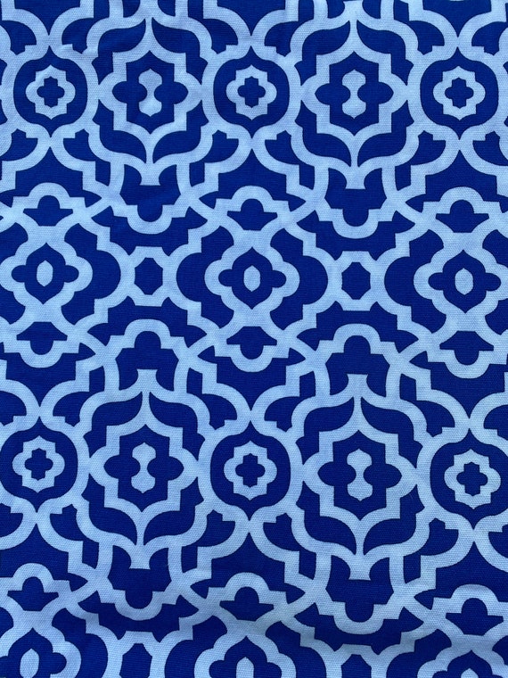 Blue & White Moroccan Print Fabric - Etsy