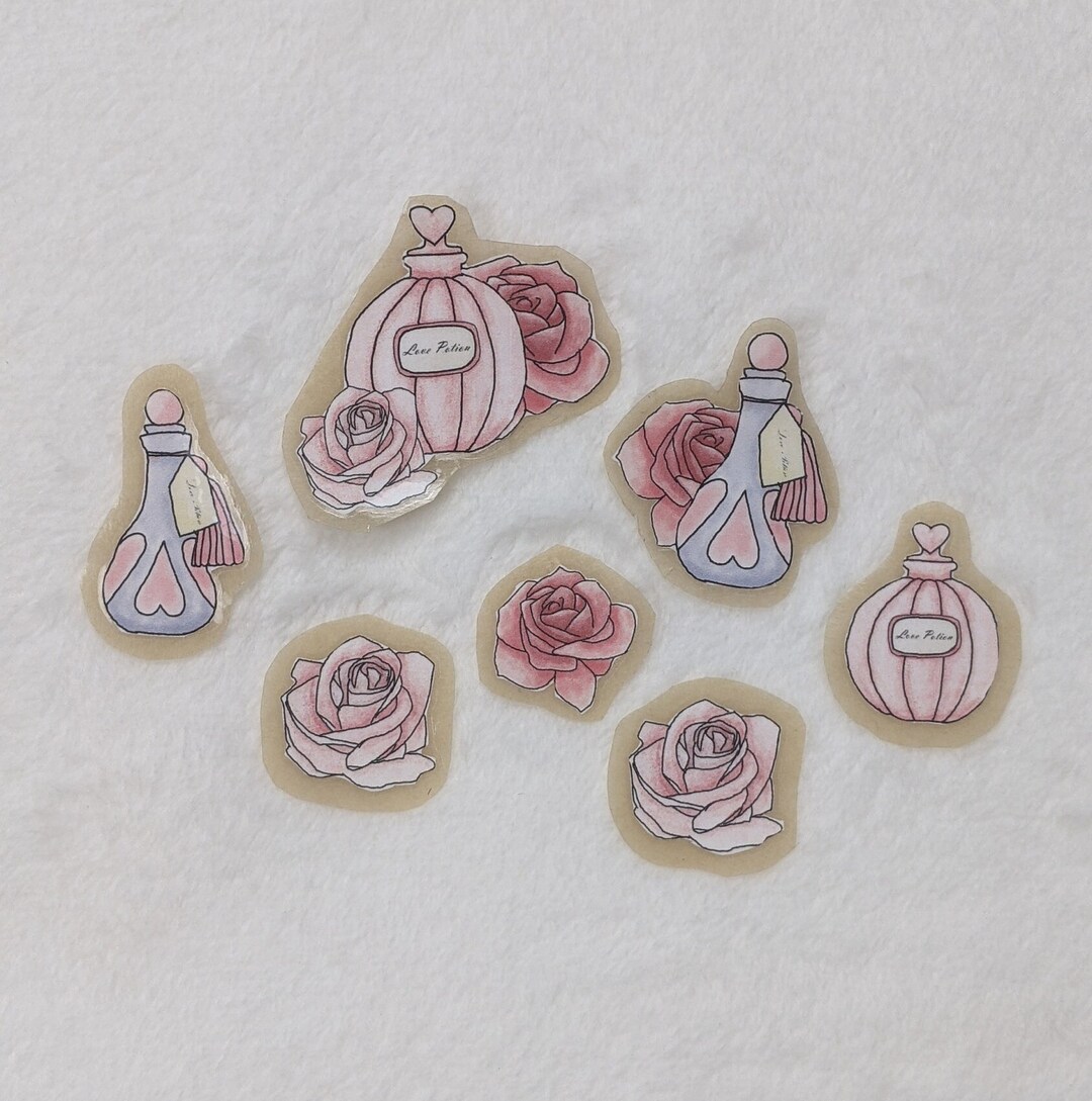 Valentine's Day Love Potion & Roses Aesthetic Stickers - Etsy