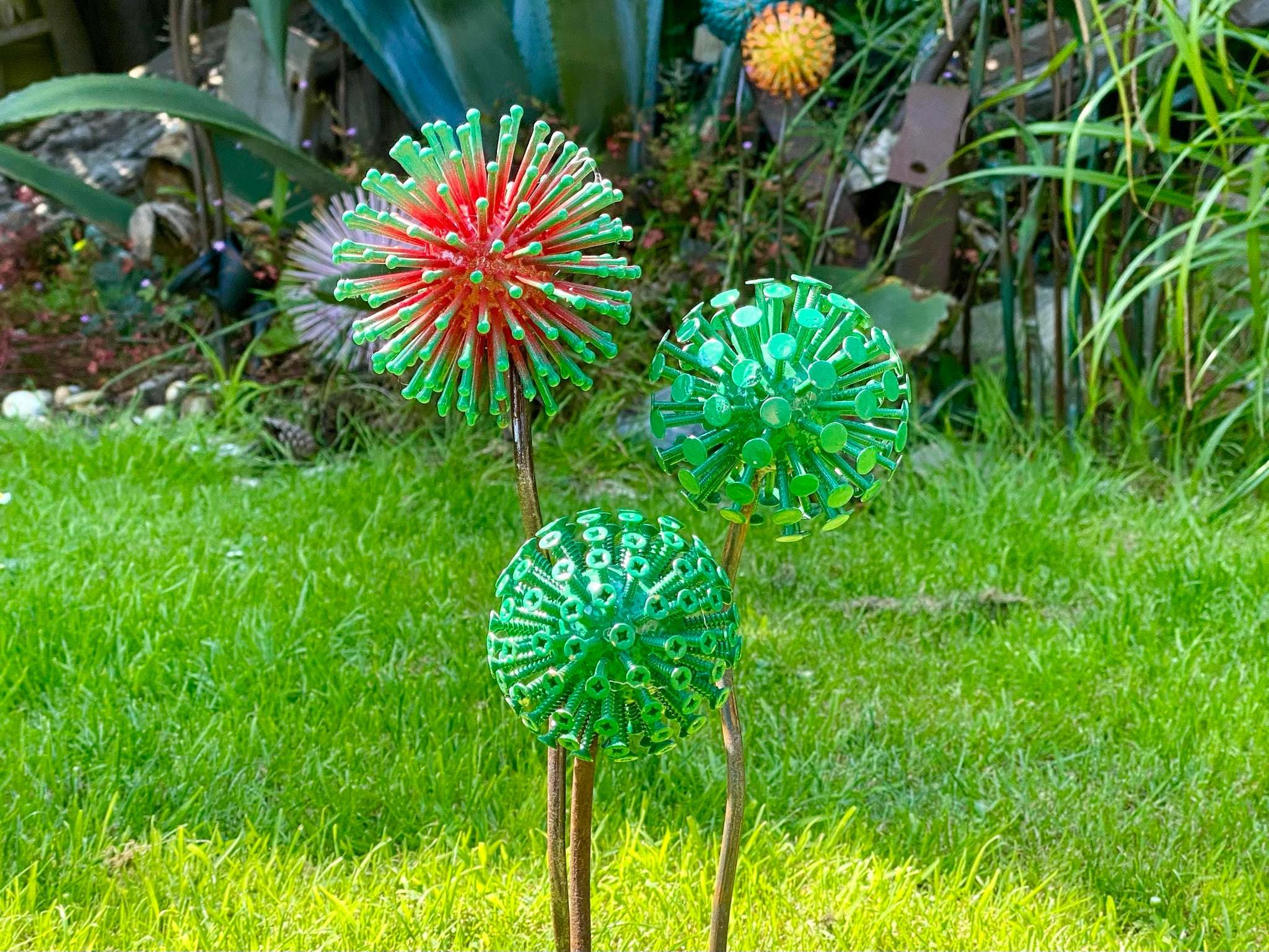 Green & Red Dandelion Set Handmade Gift - Etsy