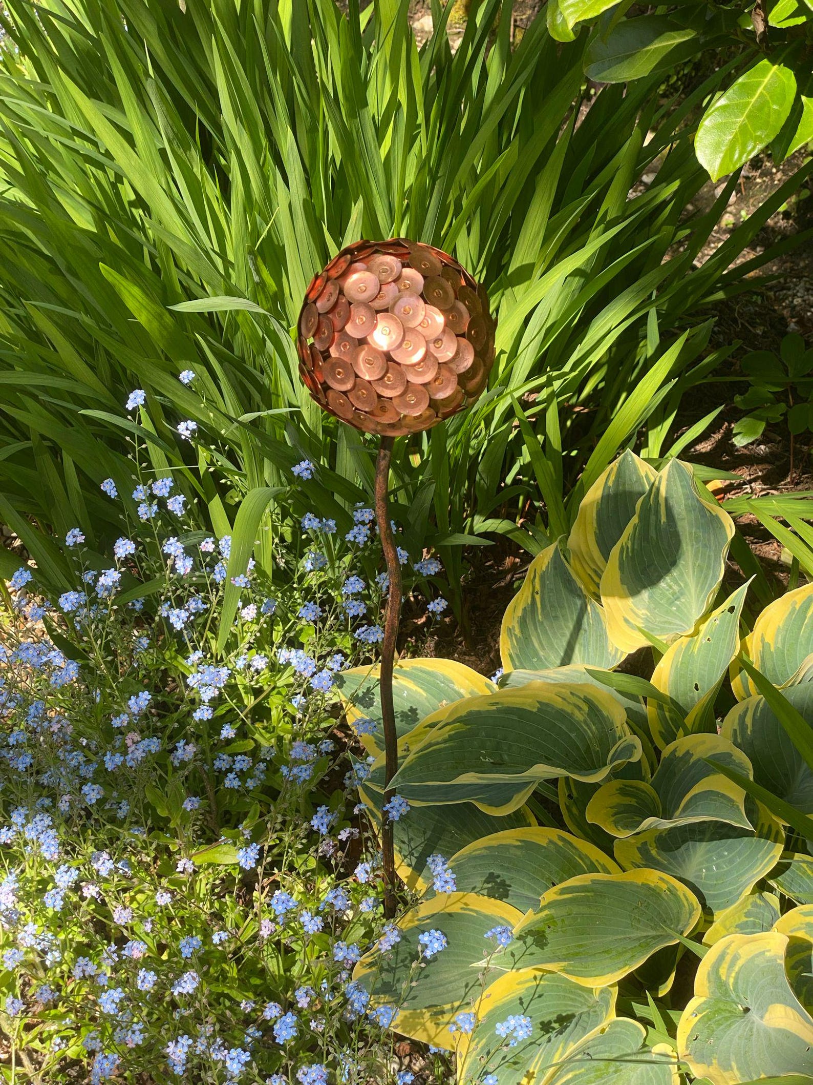 Copper Rivet Allium / Dandelion Garden Sculpture - Etsy